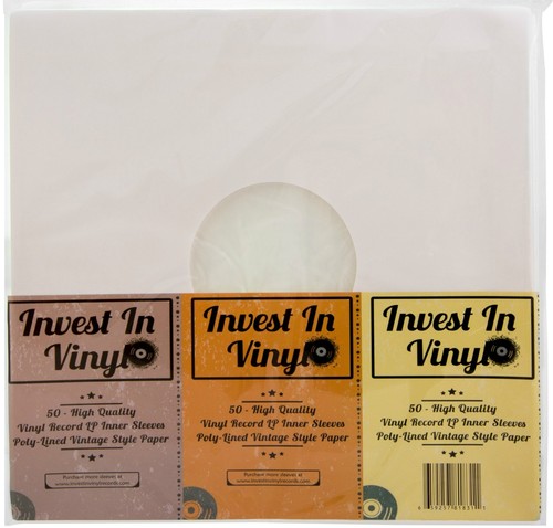 50 Poly Lined Paper Protective LP Inner Sleeves Vinyl Record Sleeves ...