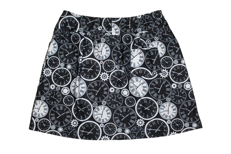 NEW B SKINZ GOLF 18" SKORT WOMEN XL Clock Print PERFORMANCE STRETCH ...