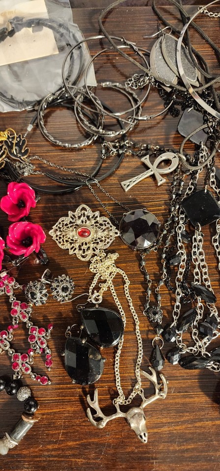 Unique Jewelry Lot. Some Signed. All Wearable. Black And Silver Tone ...