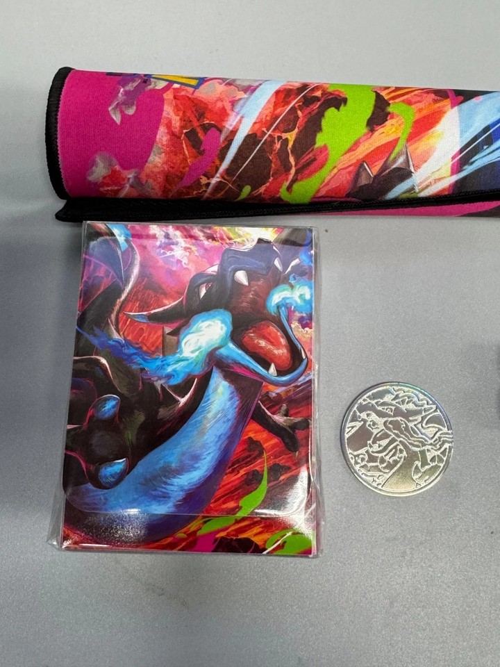 Mega Charizard X ex UPC Playmat, Deckbox, Sleeves, Coin, Damage ...