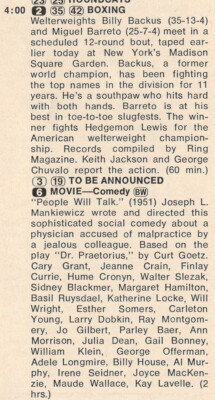 1973 TV BOXING AD~BILLY BACKUS vs MIGUEL BARRETO WELTERWEIGHTS | eBay