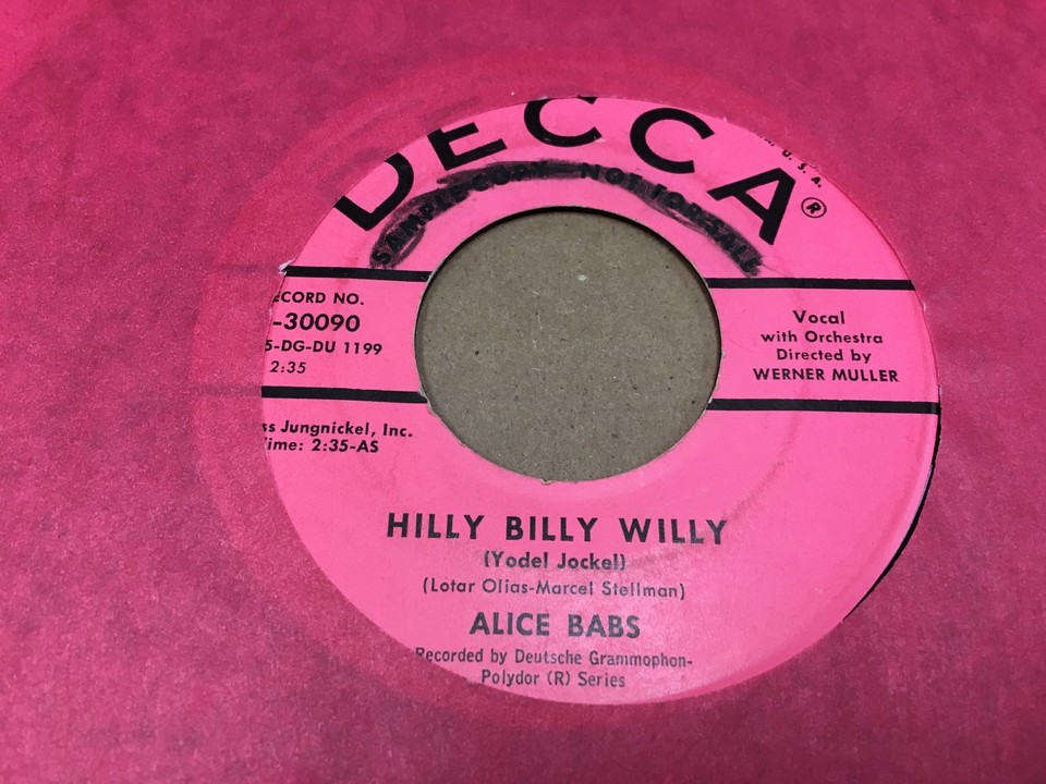 Alice Babs Ding Ding A'Ling Ding A'Long / Hilly Billy Willy 7" 45 rpm ...