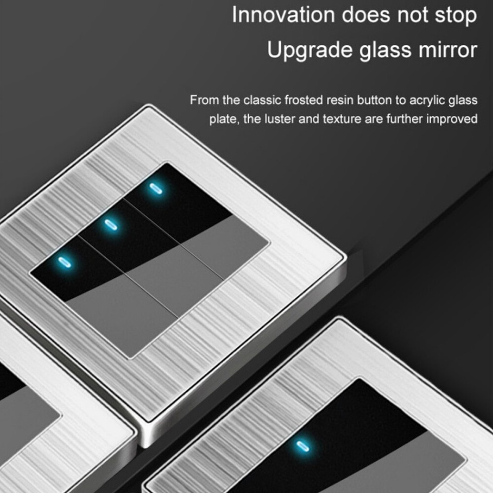 1/2/3 Gang 1-2 Way Stainless Steel LED Display Switch Wall Lamp Light ...