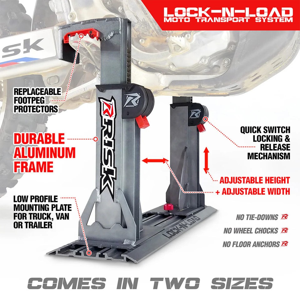 RISK RACING LOCK N LOAD PRO STRAPLESS TRANSPORT SYSTEM MOTOCROSS BIKE ...