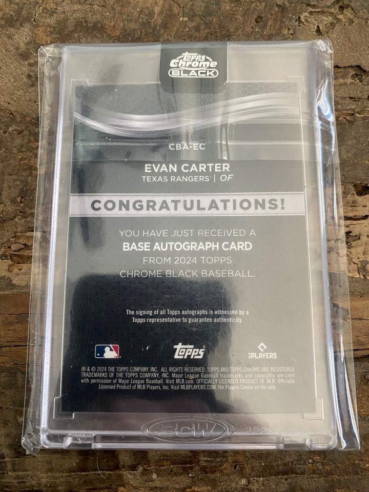 Evan Carter - 2024 Topps Chrome Black Autograph Rookie #CBA-EC | eBay