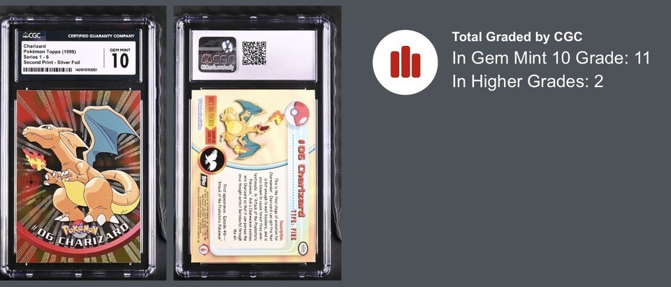 🔥Charizard Pokemon Topps (1999) Series 1 Silver Foil CGC 10 POP 11 | eBay