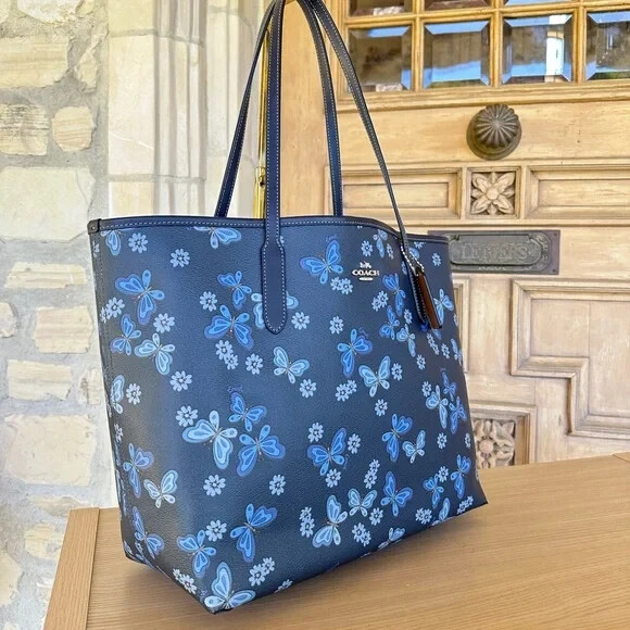 Coach City Lovely Butterfly Print Women's Tote Bag - Blue (CH211) for ...