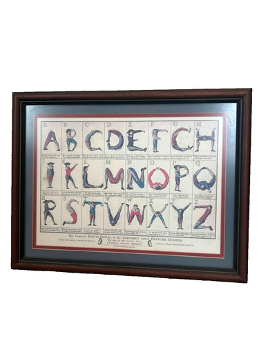 Williamsburg FRAMED PRINT Hotch Potch Alphabet turn'd Posture Maker ...