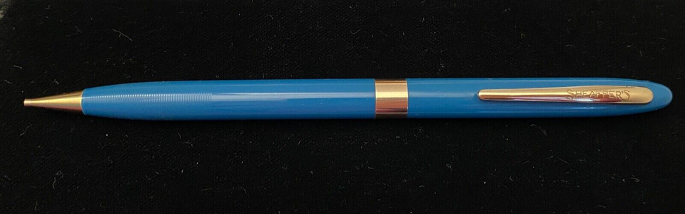Sheaffer Snorkel aqua blue Admiral pen + pencil set, 1950s, box, papers ...