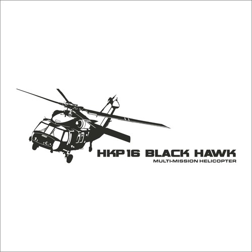 BLACK HAWK Helicopter Wall Decal US Military Army Wall Sticker Large | eBay