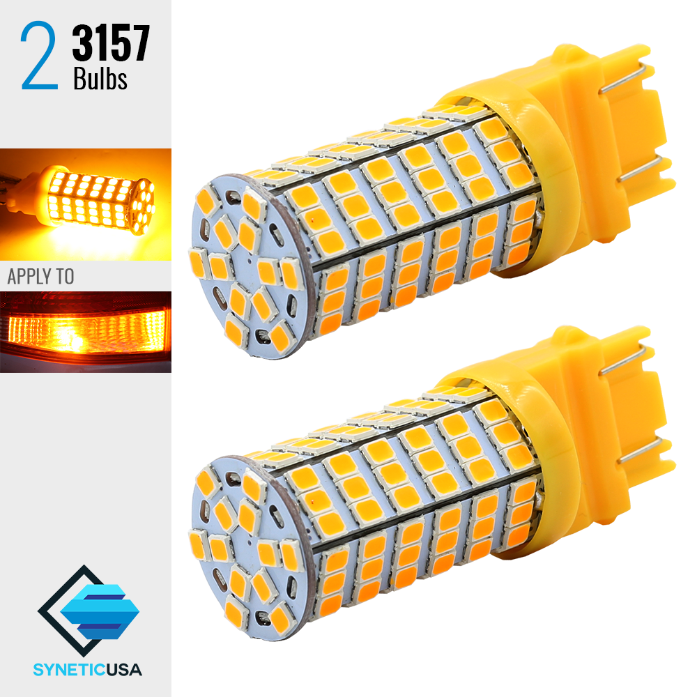 2x 3157 3457K Amber Yellow Rear Turn Signal Blinker Parking 120 SMD ...
