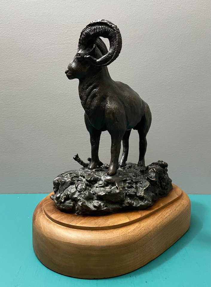 83 Bronze Bighorn Ram Sheep Buck Antlers Wildlife Animal Statue ...