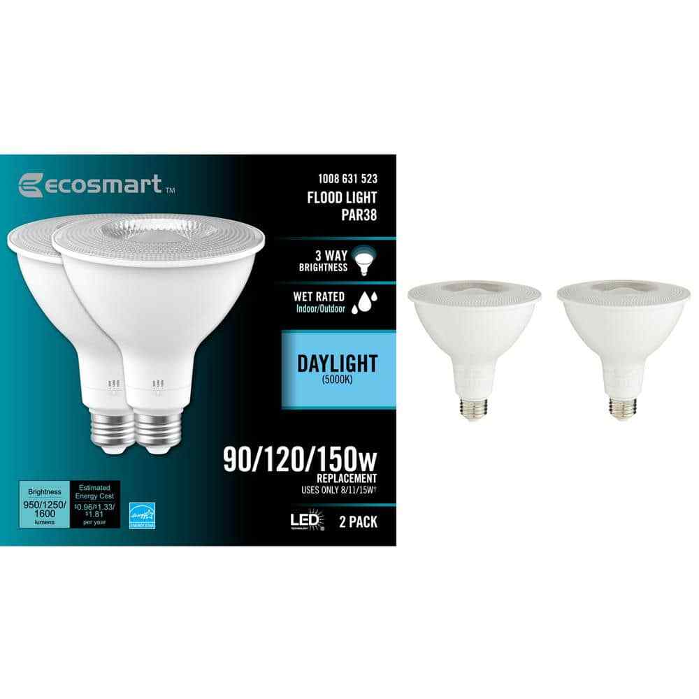 EcoSmart 150 Watt PAR38 Spot Light Dimmable CEC LED Light Bulb Daylight ...