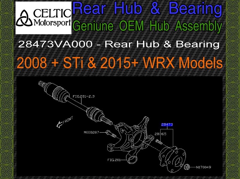 28473VA000 Hub Unit Compl R HB Subaru Genuine OEM Part for sale online ...