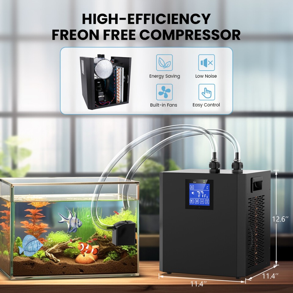 300L 1/3 HP Water Chiller Hydroponic Aquarium Chiller Fish Tank Cooler ...