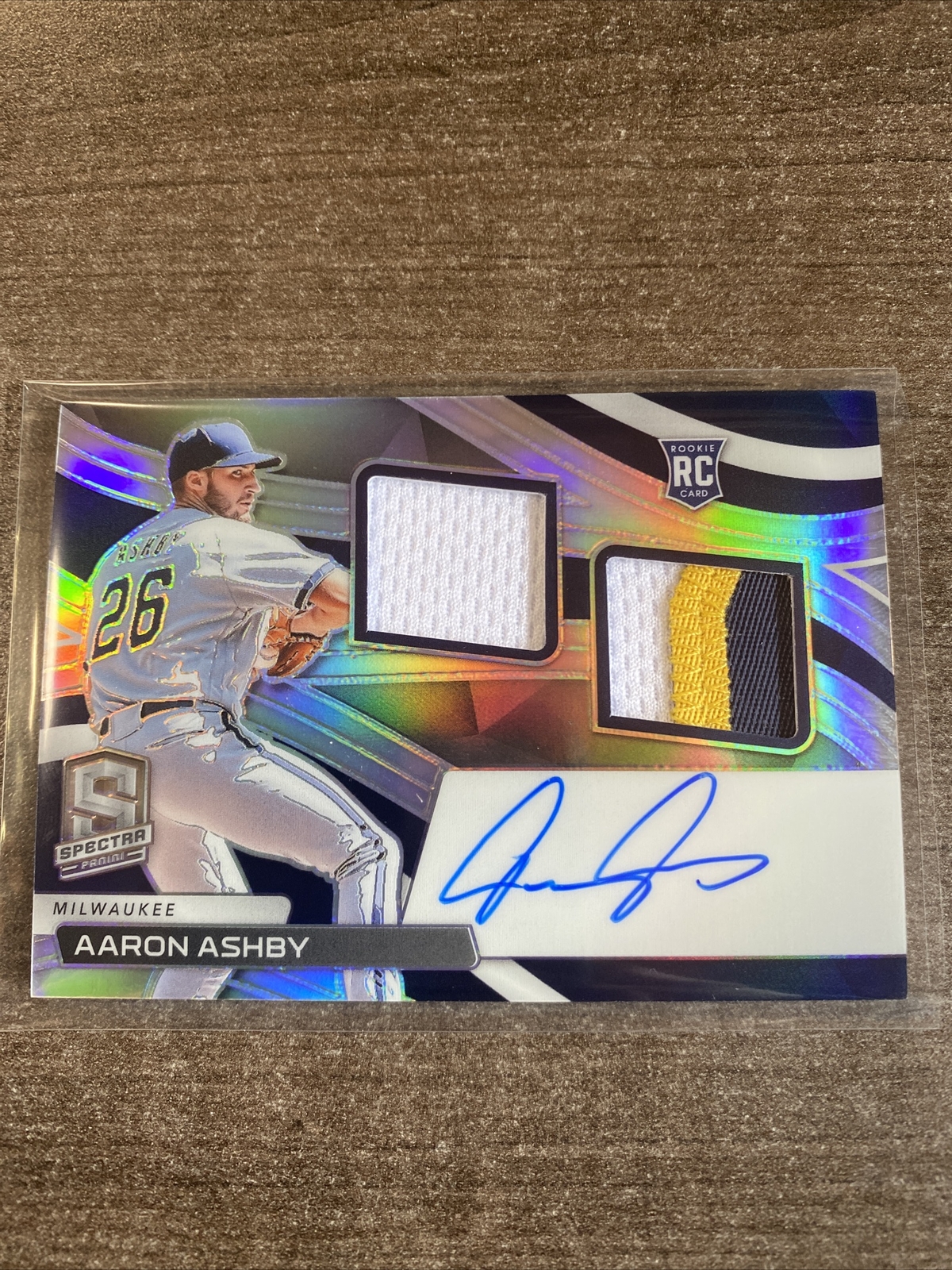 Aaron Ashby 2022 Panini Spectra Silver Prizm Rookie Dual Patch Auto ...