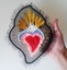 Sacred Heart Milagro Big Handmade Embroidered Patch | eBay