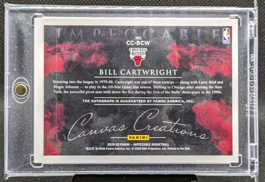 Bill Cartwright 2019-20 Impeccable Canvas Creations Autograph 85/99 ...