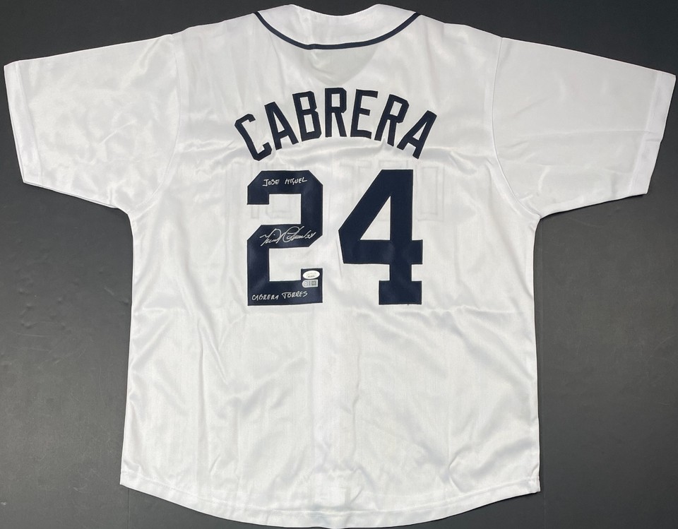 Miguel Cabrera Signed Full Name White Custom Autographed Tigers Jersey ...