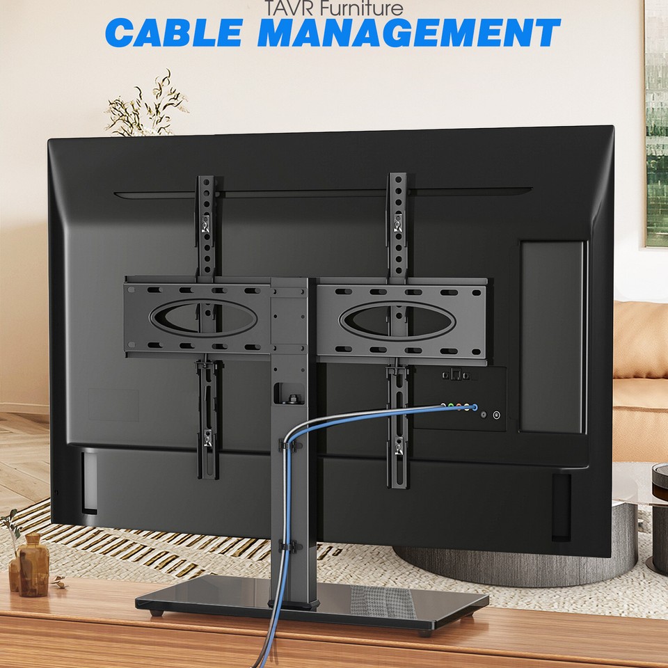 Swivel Tabletop TV Base Stand with Mount for 37 40 45 50 55 60 65 70 75 ...