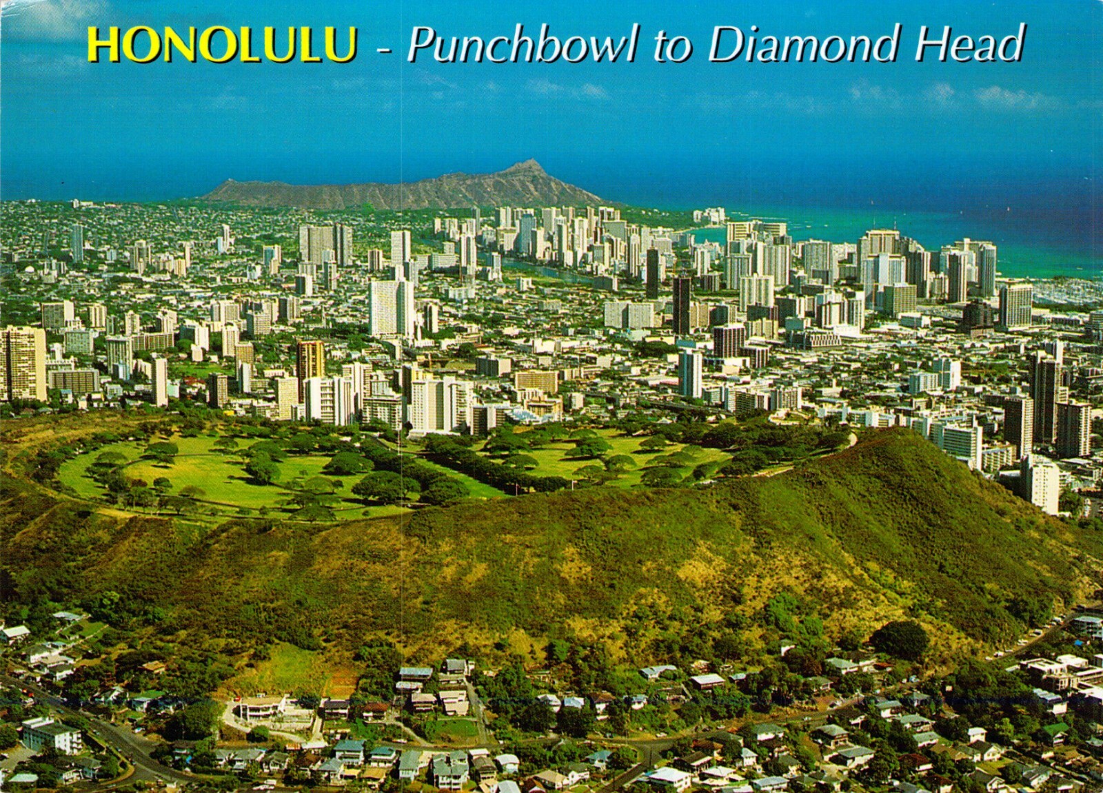 Aerial View-Diamond Head, Waikiki Honolulu-National Memorial Cemetery ...