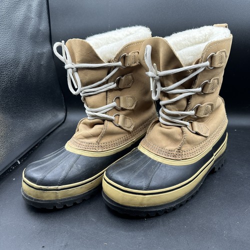 Sorel Women's Caribou Winter Waterproof Wool Blend Liner Brown Size 7 ...