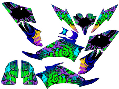 All Years RAPTOR 250 ZANY Blue Senge Graphics Kit Compatible with ...