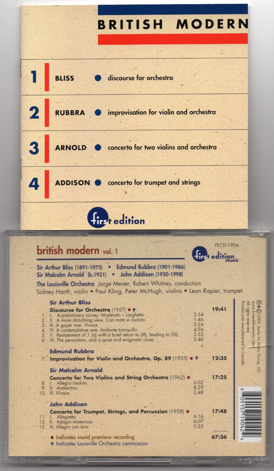 Bliss/Rubbra/Arnold/Addison - British Modern Vol. 1, Louisville First ...