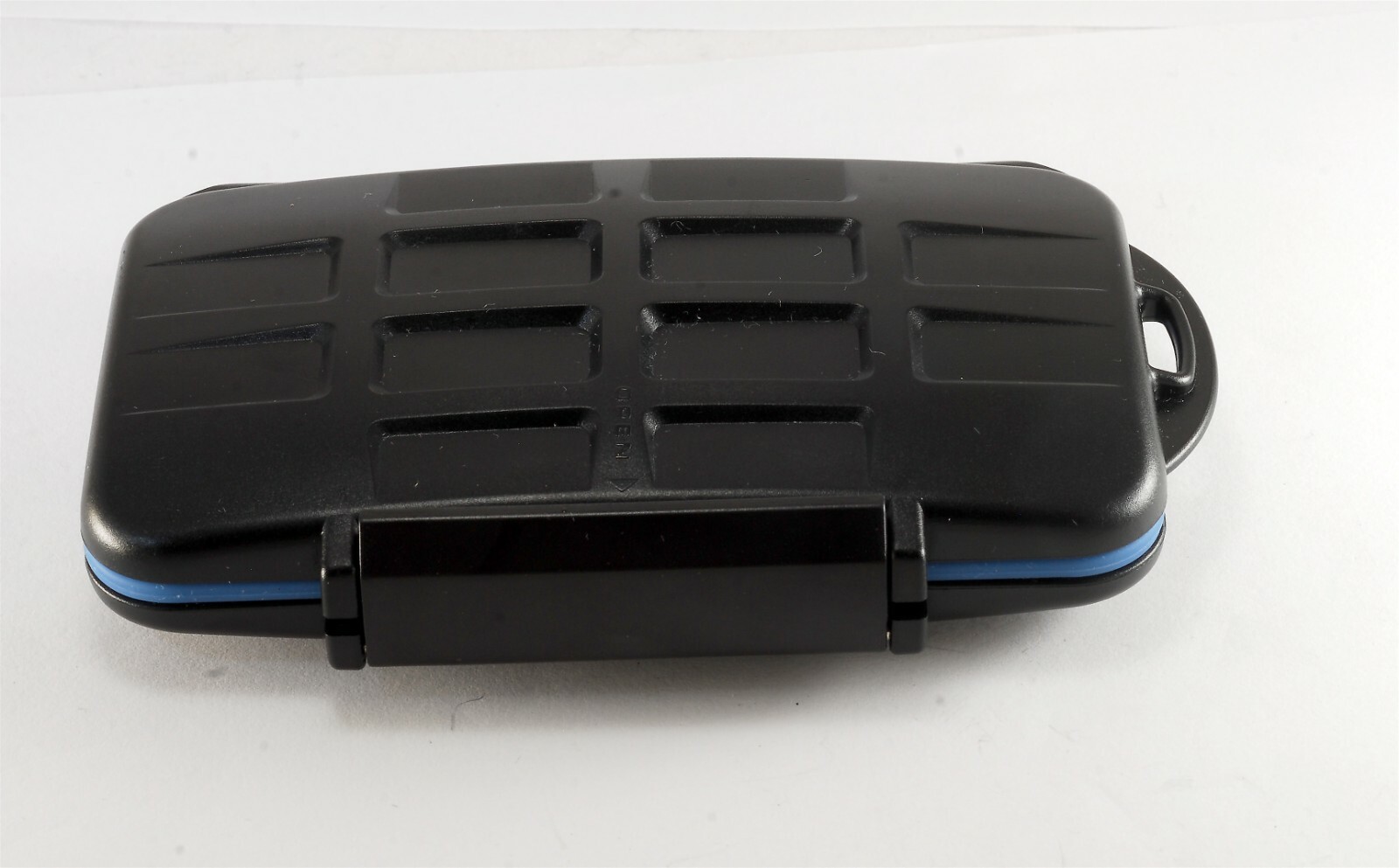 Heavy Duty Memory SD Card Case holds 4 Memory Cards Black and Blue Used ...