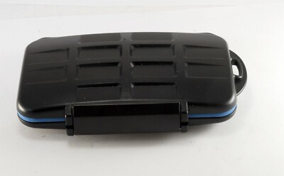 Heavy Duty Memory SD Card Case holds 4 Memory Cards Black and Blue Used ...