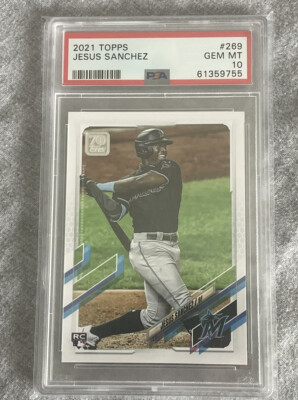 2021 Topps Jesus Sanchez RC True Rookie Card PSA 10 Miami Marlins #269 ...