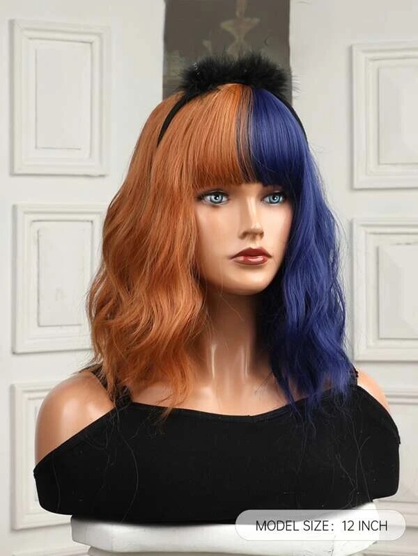 Half Black Half Blue Wig Best Sale | vivatumusica.com