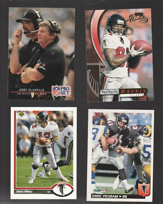 Lot 4 Atlanta Falcons Erric Pegram Chris Miller Jerry Glanville Terance ...