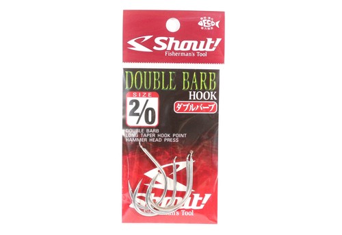 Shout 33-DB Double Barb Jigging Single Hook Silver Size 2/0 (1869 ...