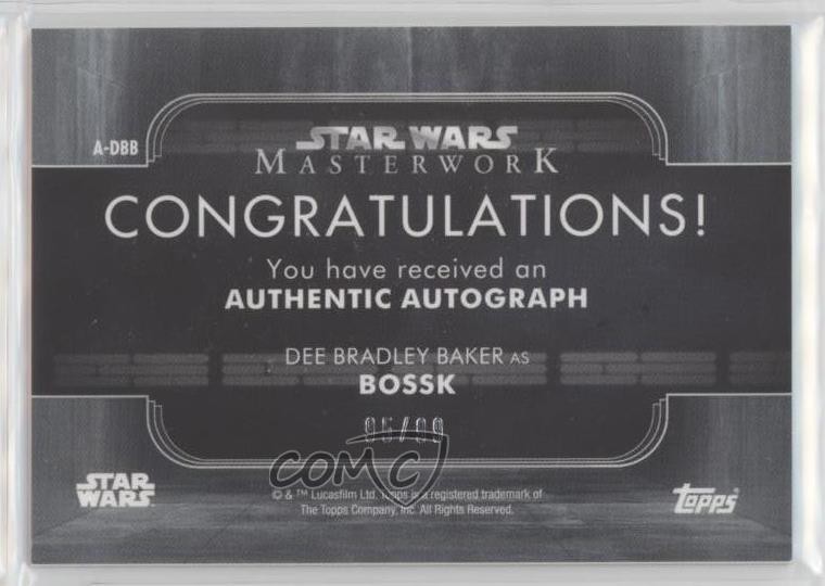 2020 Topps Star Wars Masterwork Blue 95/99 Dee Bradley Baker as Bossk ...