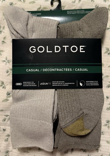 6 Pair Gold Toe Edition Casual Crew Socks Size 6-12.5 Earth Tone Colors ...