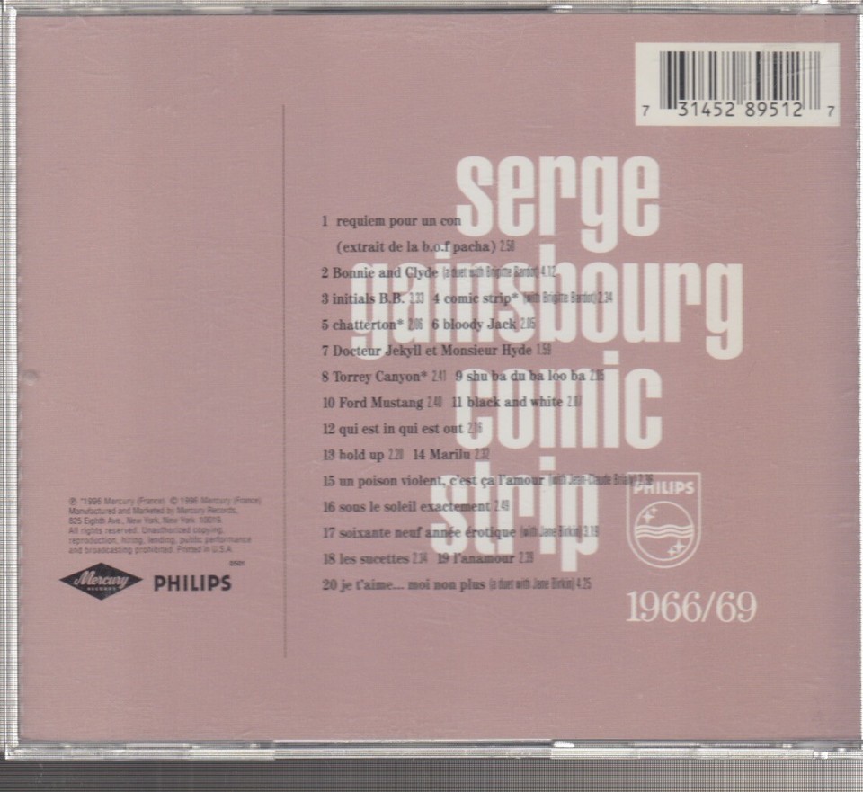 serge gainsourg comic strip cd 731452895127| eBay