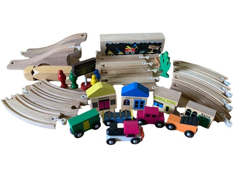 Vintage Train Wooden Lot Set Track Pieces. Wooden Train Tracks. Free ...