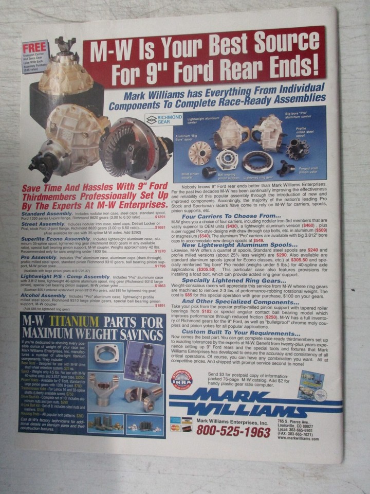 IHRA DRAG REVIEW MAGAZINE FEB 15, 1998 T.J. LEFTER JIMMY RECTOR SUPER ...