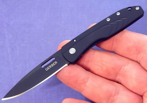 Gerber Knife STL 2.0 Small Frame Lock Folder Black Stainless Handle ...