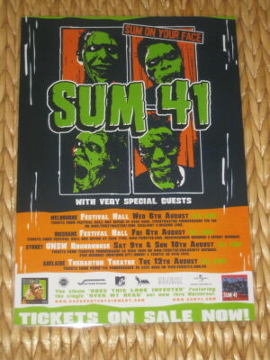 Sum 41 - Australian Tour - Laminated Tour Poster | eBay Australia