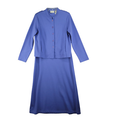 Appleseeds Womens Periwinkle 2 Piece Set Blazer Sleeveless Shift Dress ...