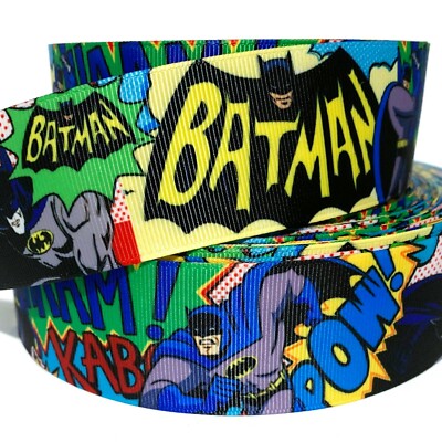 GROSGRAIN RIBBON 5/8", 7/8", 1.5" & 3" Batman Heroes B COMBINE SHIPPING ...