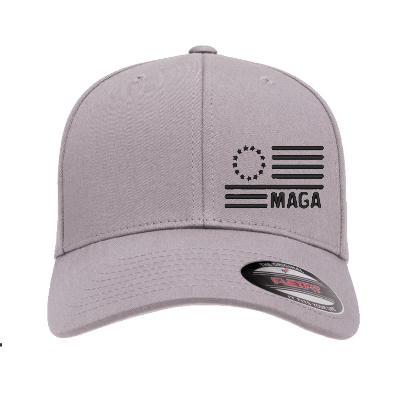 T r u m p MAGA Flag Side Embroidered Patriotic Republican Flexfit Hat ...