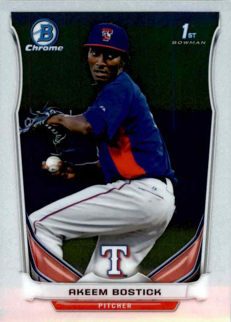 2014 Bowman Chrome #BCP6 Akeem Bostick Texas Rangers Baseball Card | eBay