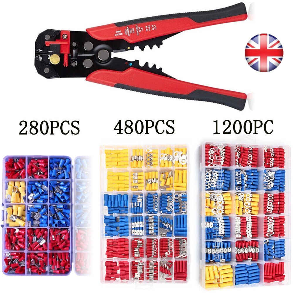 1300Pcs Assorted Insulated Electrical Wire Terminals Crimp Connectors ...