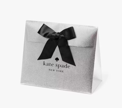 Kate Spade Silver Glittery Gift Wrap Box w/Bow 13.5”X 11.5”X 6.5” Brand ...