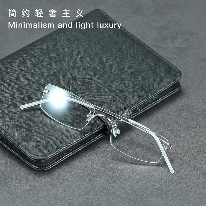 Pure Titanium Eyeglass Frames for Men Women Urltra Light Rimless ...