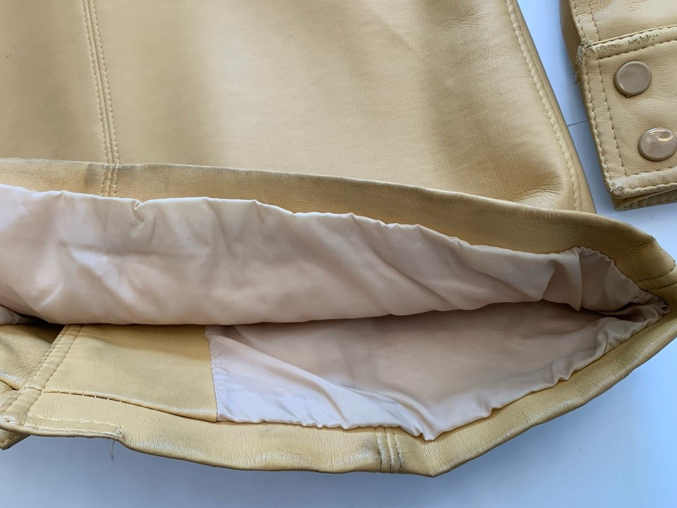 Kentfield Vtg 60s 70s Faux Leather Jacket Trench Disco Fight Club Sz ...