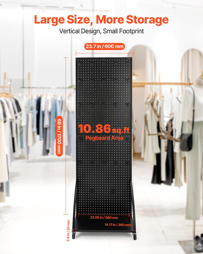 Black Pegboard Display Stand with 30 Hooks - Sturdy, Versatile & Easy to Install | eBay